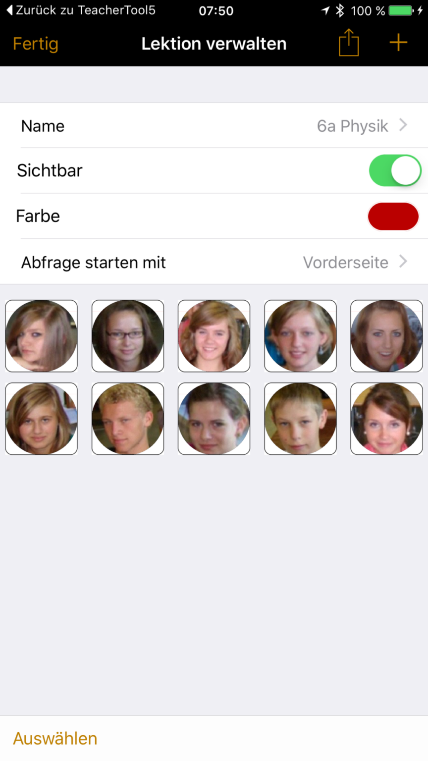 TeacherTool Tutor Namen lernen mit TeacherTool Tutor
